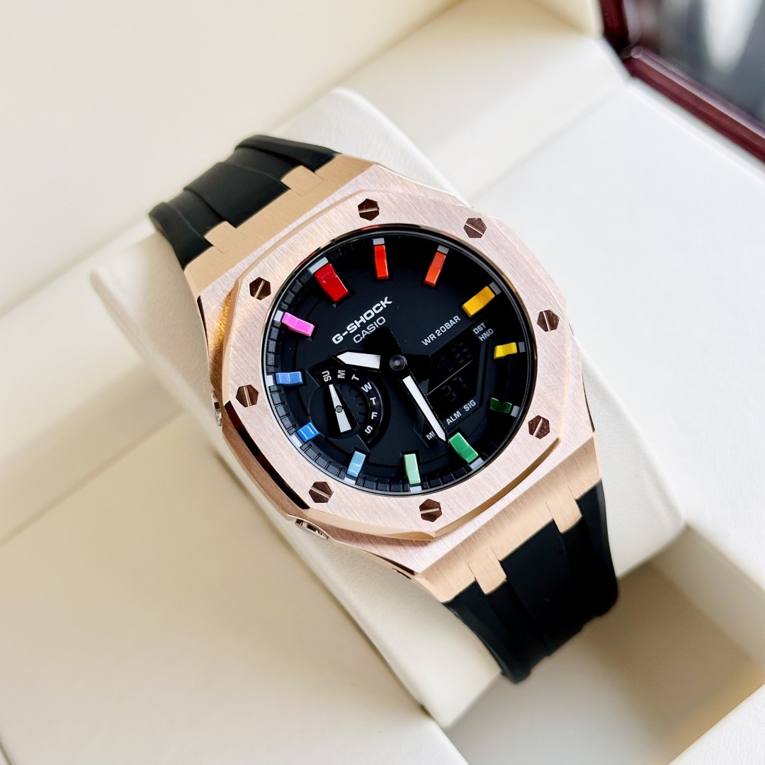 Đồng Hồ Casio G-SHOCK GA2100 CUSTOM AP ROSE GOLD RAINBOW Gen 3 Dây Cao ...