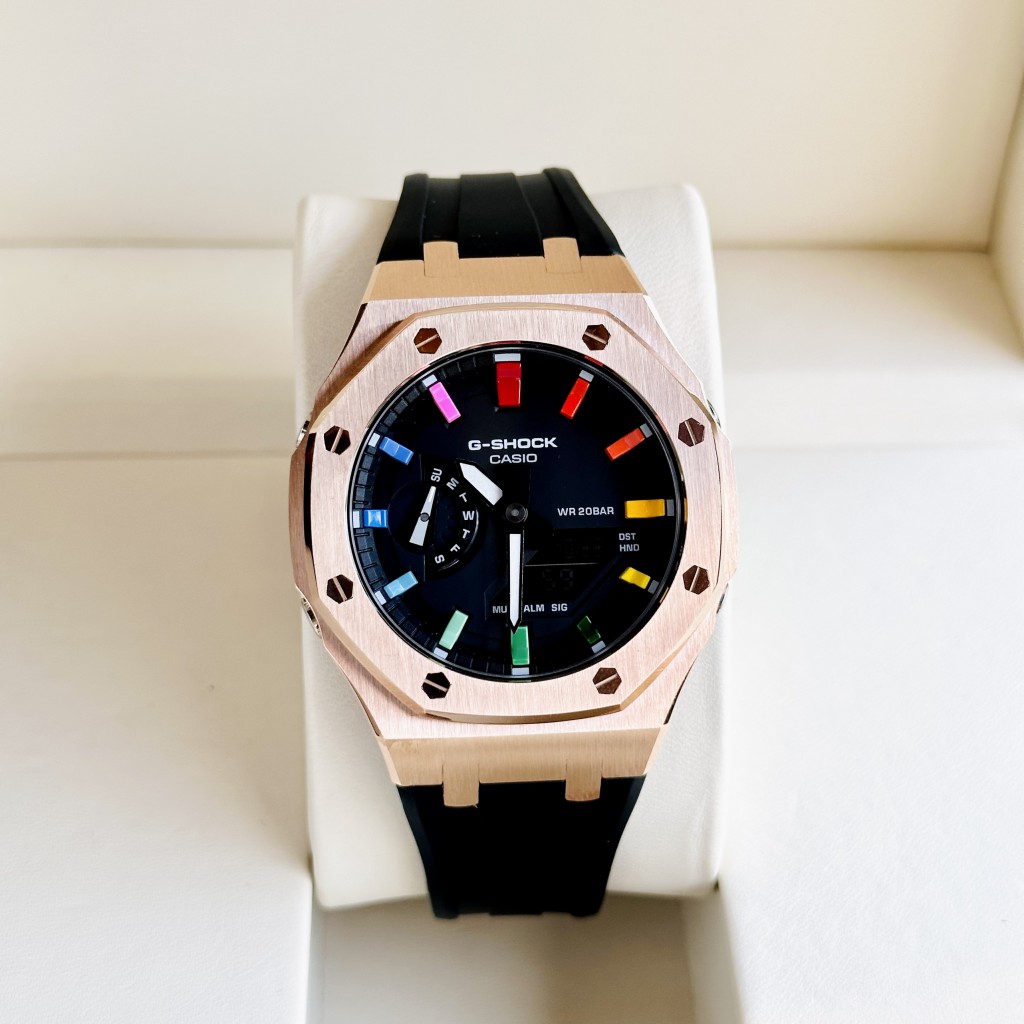 Đồng Hồ Casio G-SHOCK GA2100 CUSTOM AP ROSE GOLD RAINBOW Gen 3 Dây Cao ...