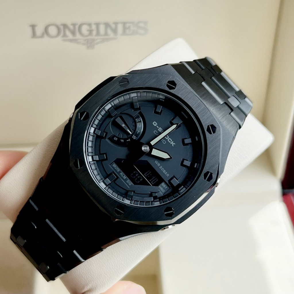 Đồng Hồ Casio G-SHOCK GA2100 CUSTOM AP FULL BLACK Gen 3 Dây Thép – BH 5 ...