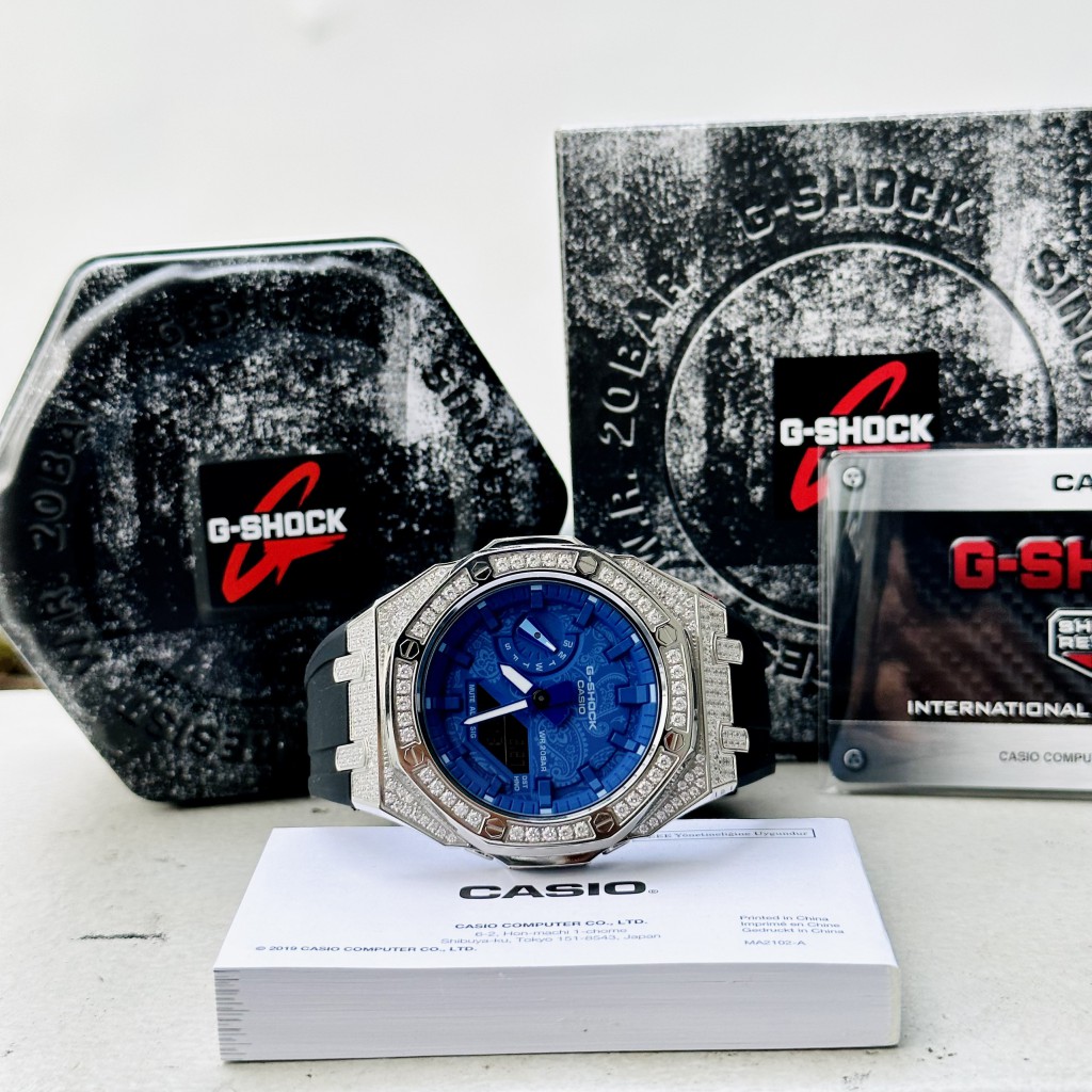 Đồng Hồ Casio G-SHOCK GA2100 CUSTOM FULL DIAMOND BLUE – BH 5 Năm ...