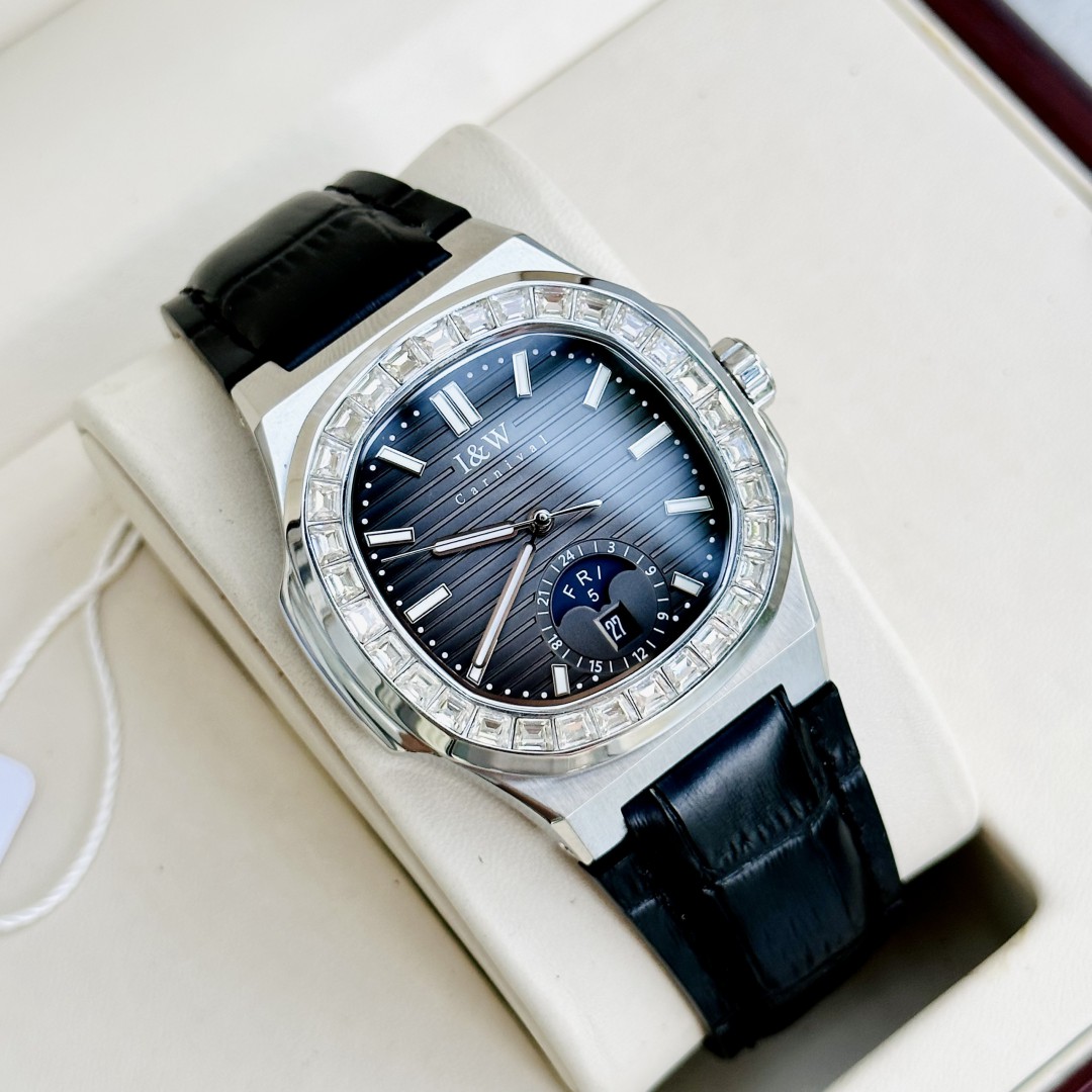 ĐỒNG HỒ NAM I&W Carnival 735G – Dây Da – Mặt xám đá – Automatic – Kính Sapphire | VioStore Uy ...